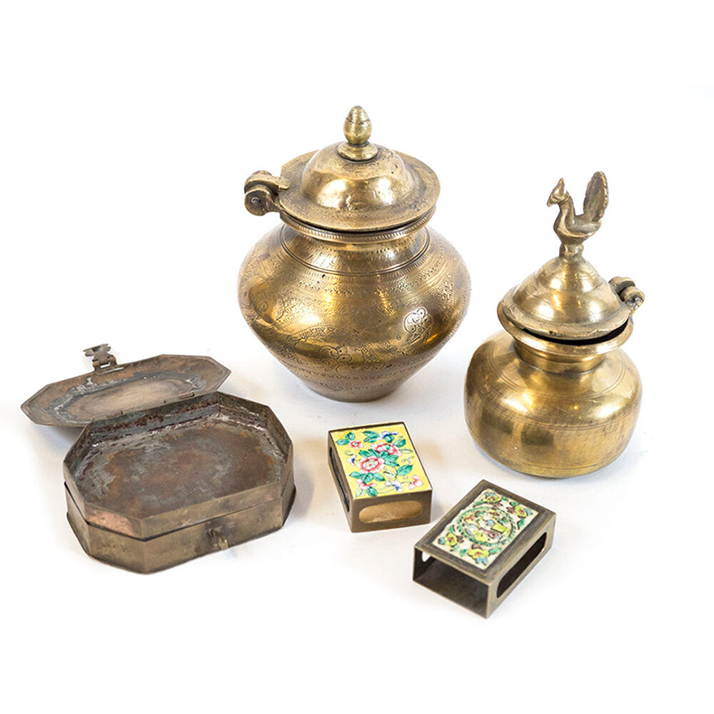 Vintage Indian Brass & Chinese Cloisonne Match Box Covers – Cargo Inc.